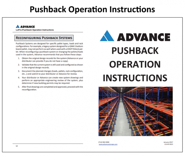 3 Deep Lo Pro™ Pushback - Advance Storage Products